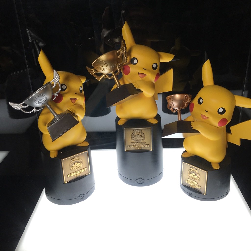 The trophies for the 2016 Pokemon World Championships look pretty ...