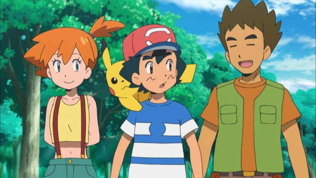 Ash Brock Misty Pikachu
