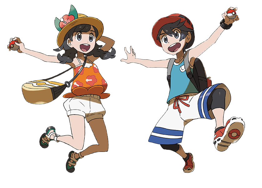 Official artwork for the main male and female characters in Pokémon ...
