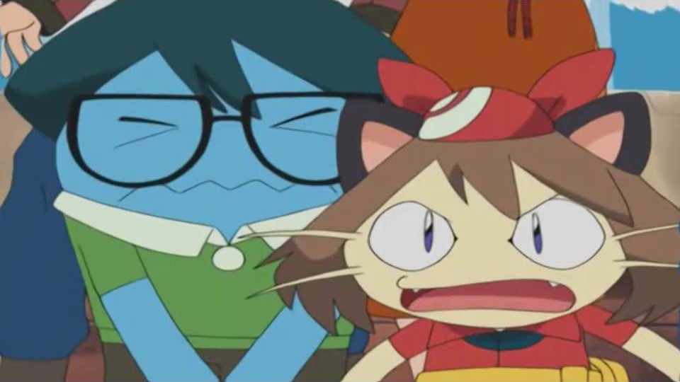 Team Rocket’s Meowth and Wobbuffet disguise themselves as May and Max ...