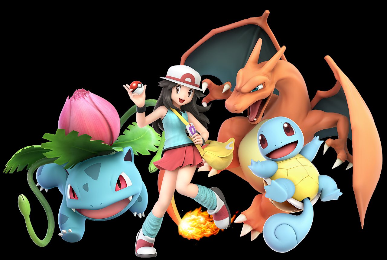 super_smash_bros_ultimate_female_pokemon_trainer_leaf_holding_poke_ball ...