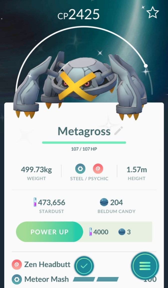 First Pokémon GO screenshot of successfully caught Shiny Metagross with ...