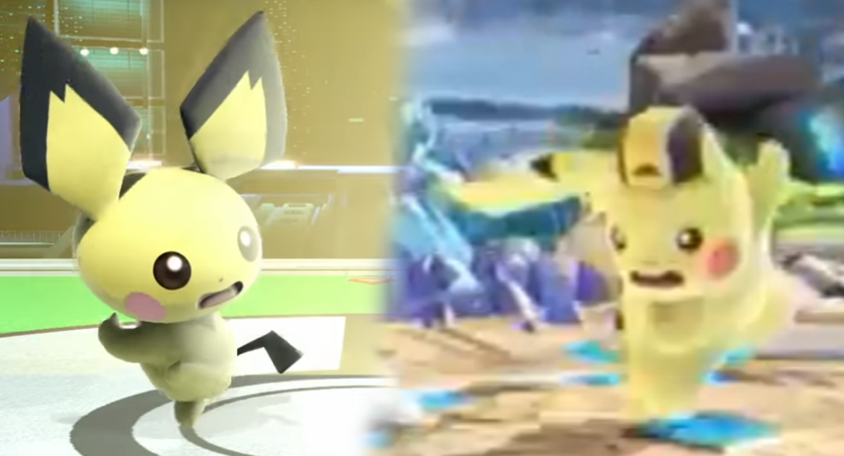 Pikachu and Pichu look worried after missing a grab in Super Smash Bros ...