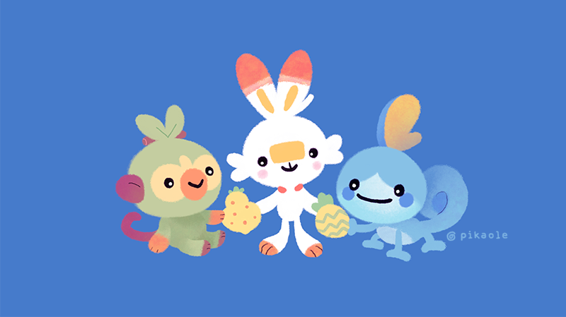 Fanart already created for new starter Pokémon Grookey, Scorbunny and ...