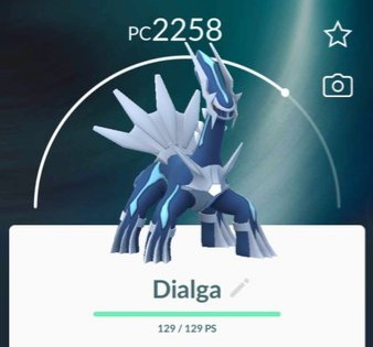 Pokémon GO screenshot of successfully caught Dialga – Pokémon Blog
