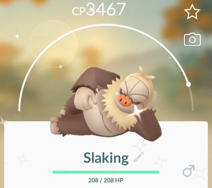 First Pokémon GO screenshot of successfully caught Shiny Slaking ...