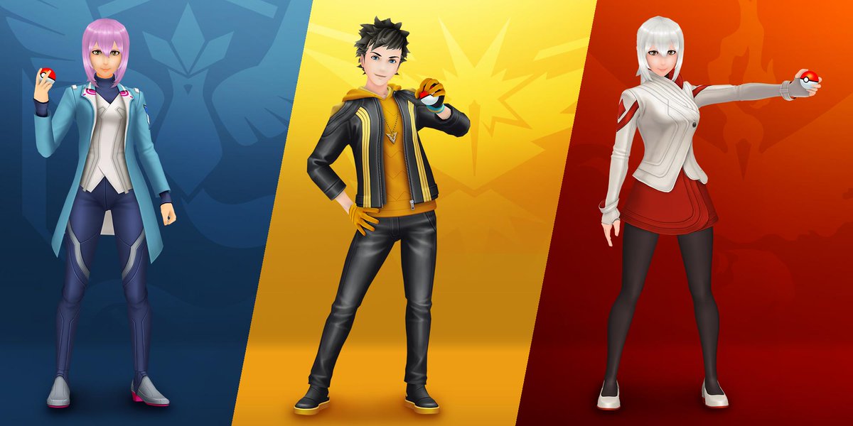 Official Pokémon GO artwork of new team leader avatar items inspired by ...