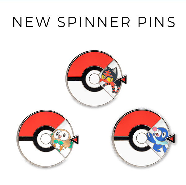 New Spinner Pins now available at the Pokémon Center featuring all ...