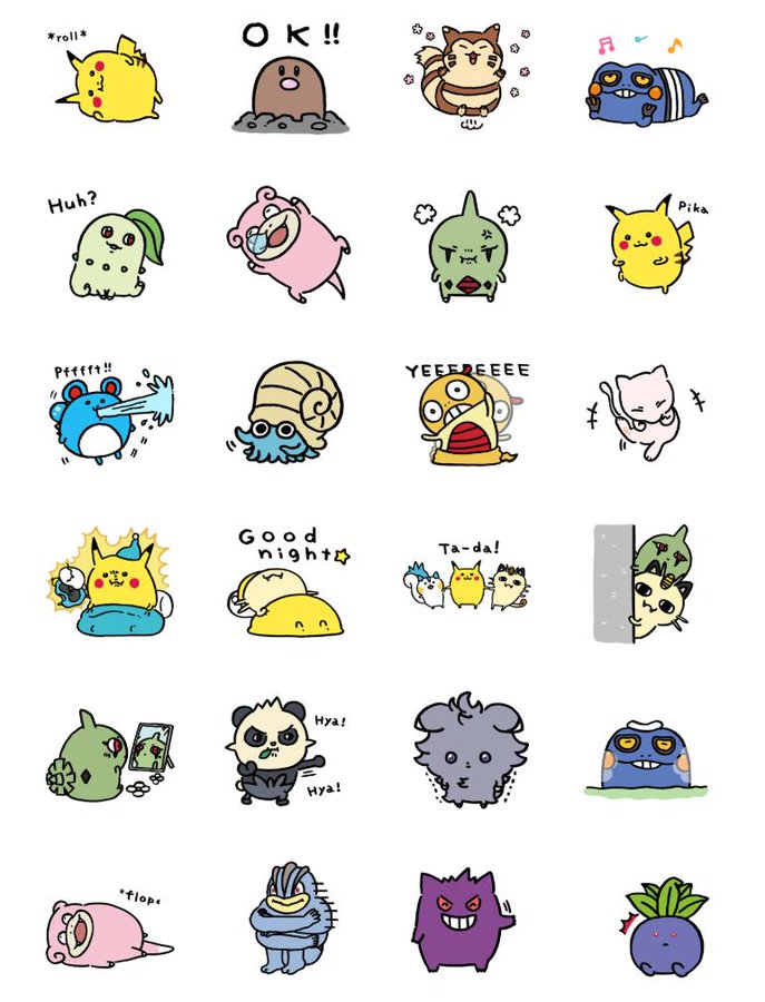 New 24/7 Pokémon LINE stickers now available featuring cute designs by ...