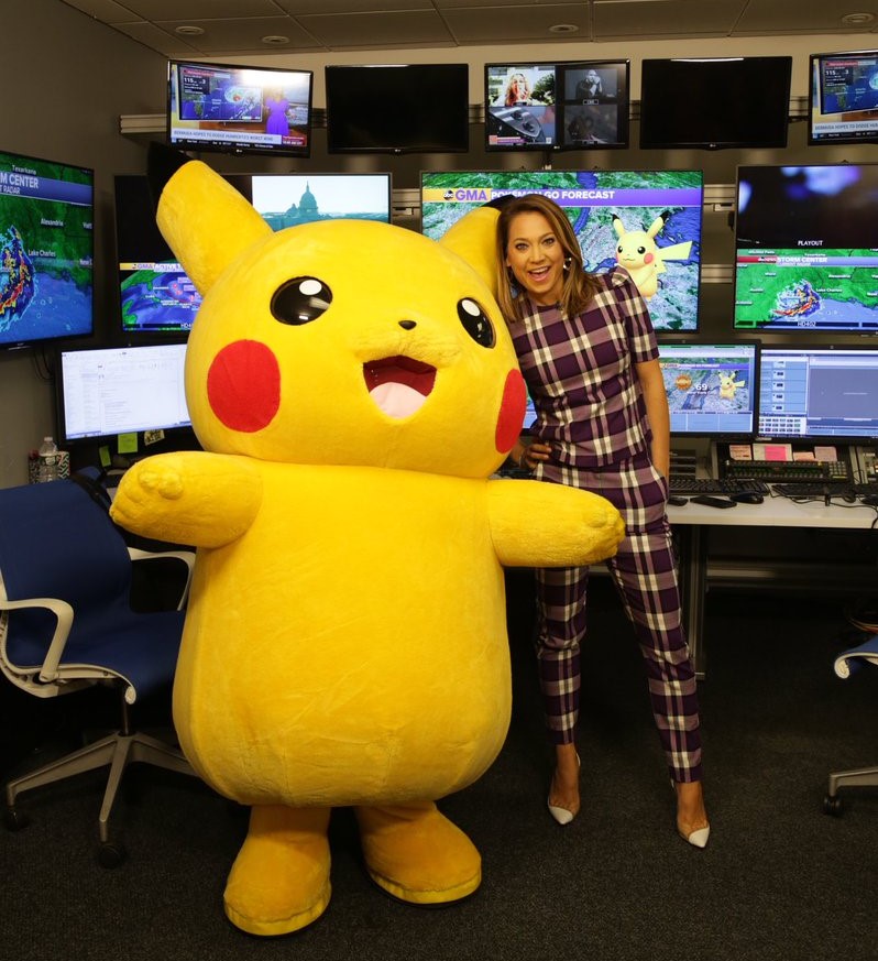 Pikachu visits ABC News Chief Meteorologist Ginger Zee to learn about ...