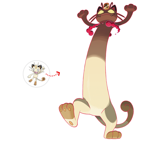 Official artwork for Gigantamax Meowth in Pokémon Sword and Shield ...