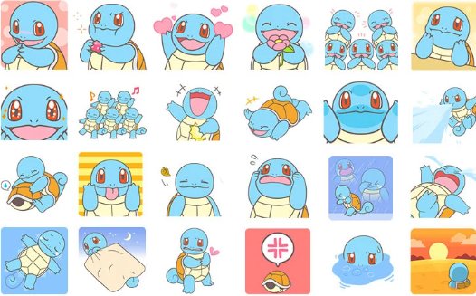 The Pokémon Company has released new Squirtle stickers on the LINE ...