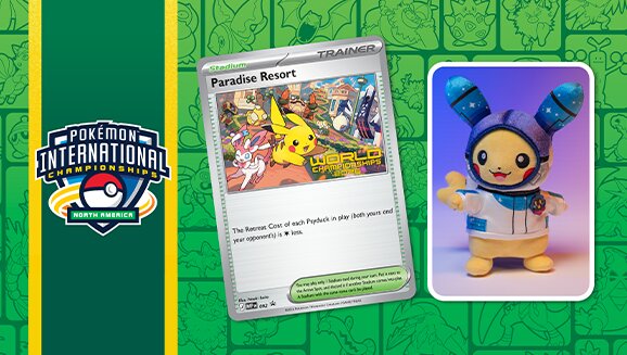 New promo cards including Paradise Resort and celebratory Pikachu plush ...